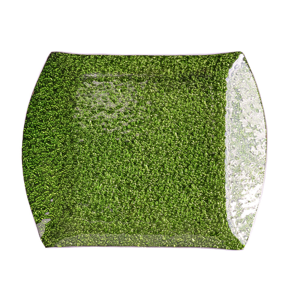 Green Glass Charger Plate Glass Dinner Plate For Home Decoration ...