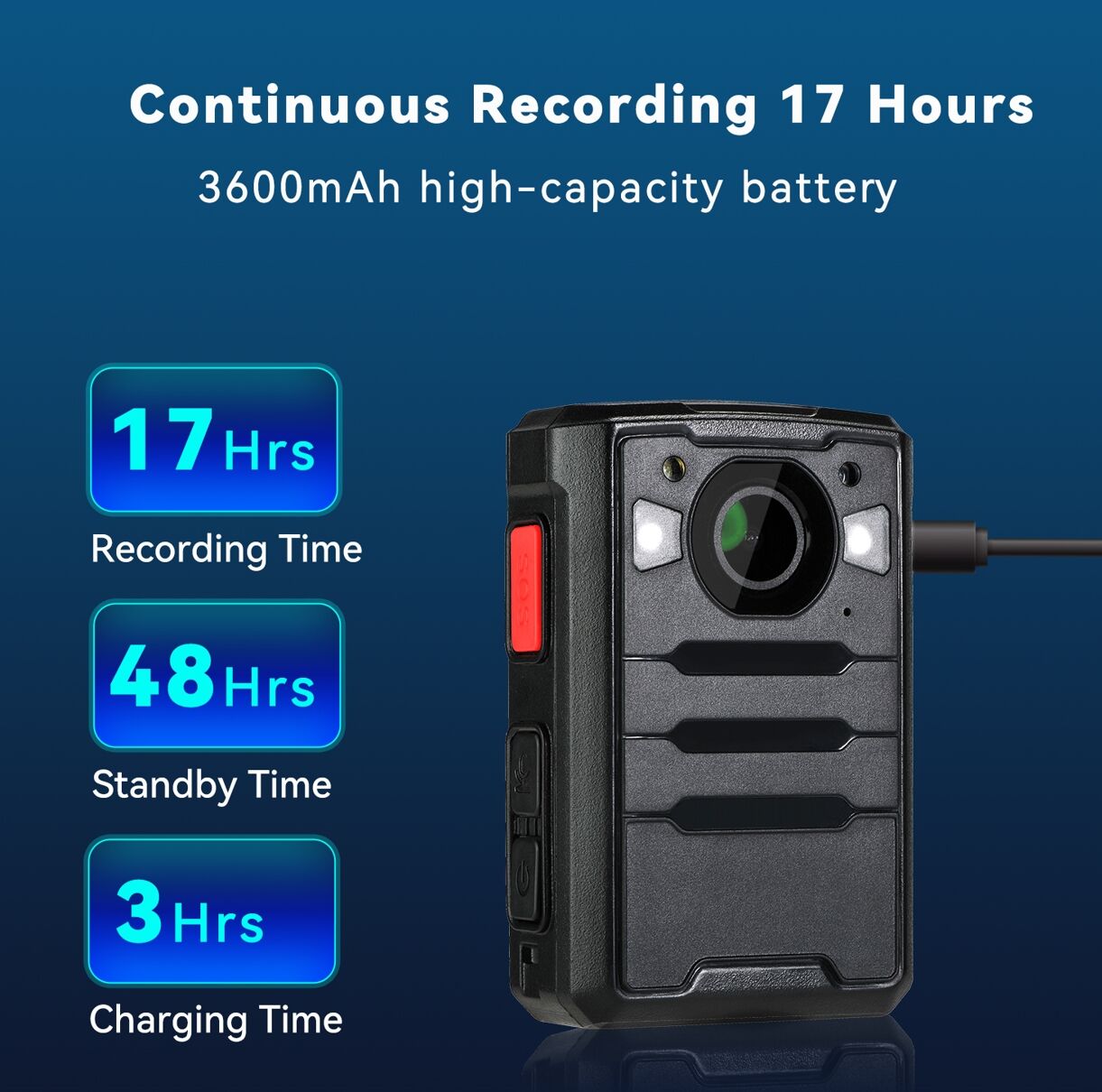 17hours Ultra-compact 1440p Hd Body Worn Camera With Ae256 Encryption ...