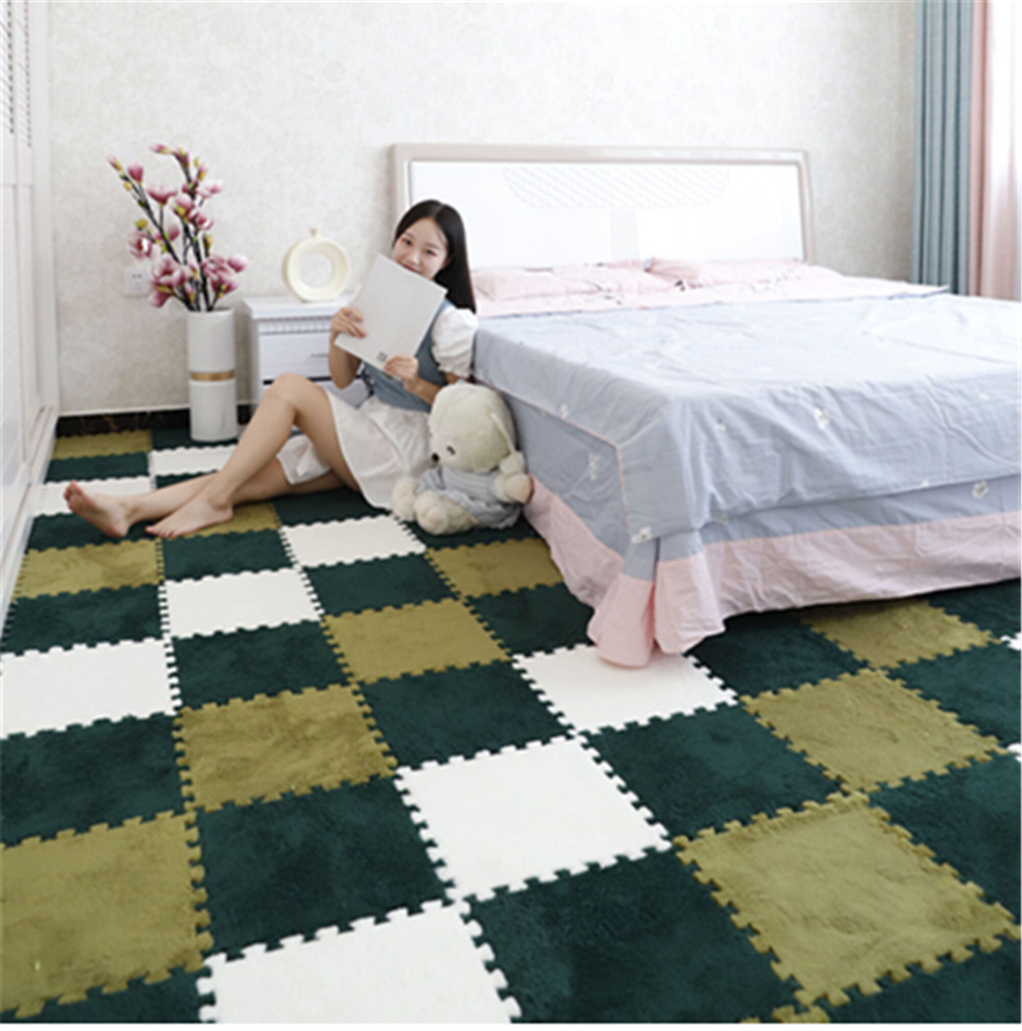 Bulk Buy China Wholesale Spliced Velvet Floor Mat Suede Carpet Jigsaw ...