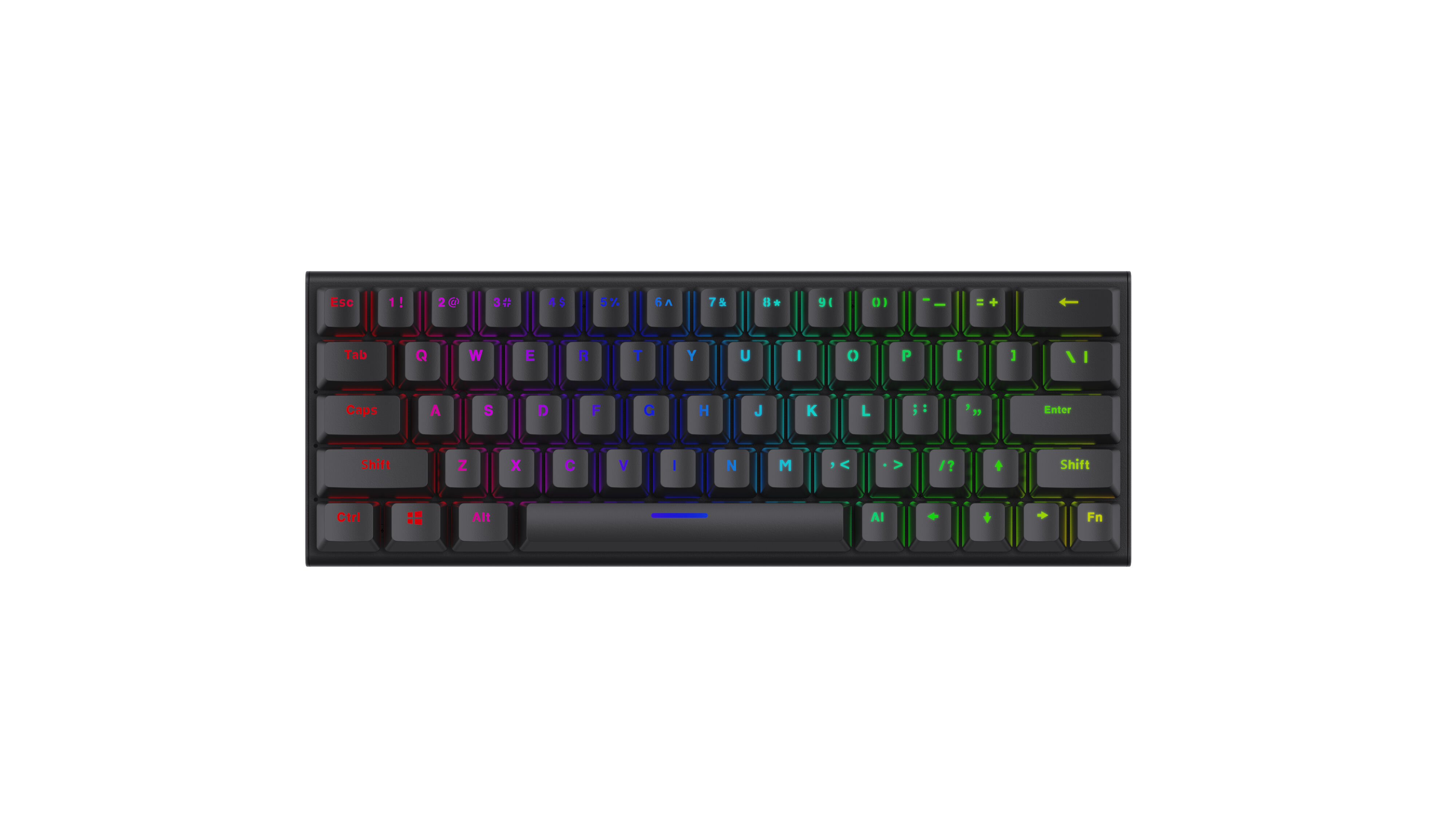 Bulk Buy China Wholesale Oem Odm Full Black Us Layout Rainbow 61 Keys ...
