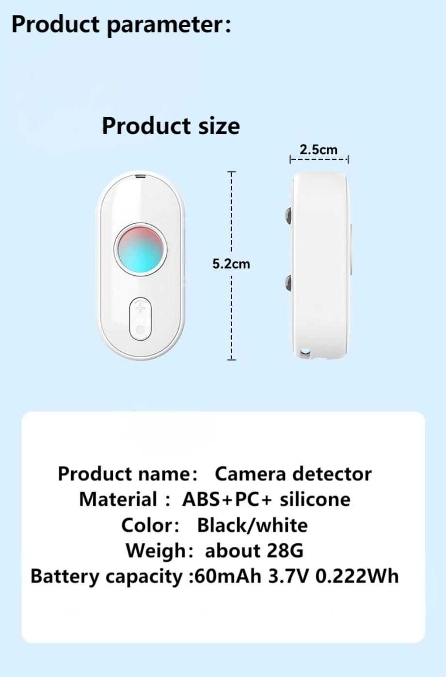 Compact Motion Sensor Hidden Camera Detector With Infrared Filtering ...