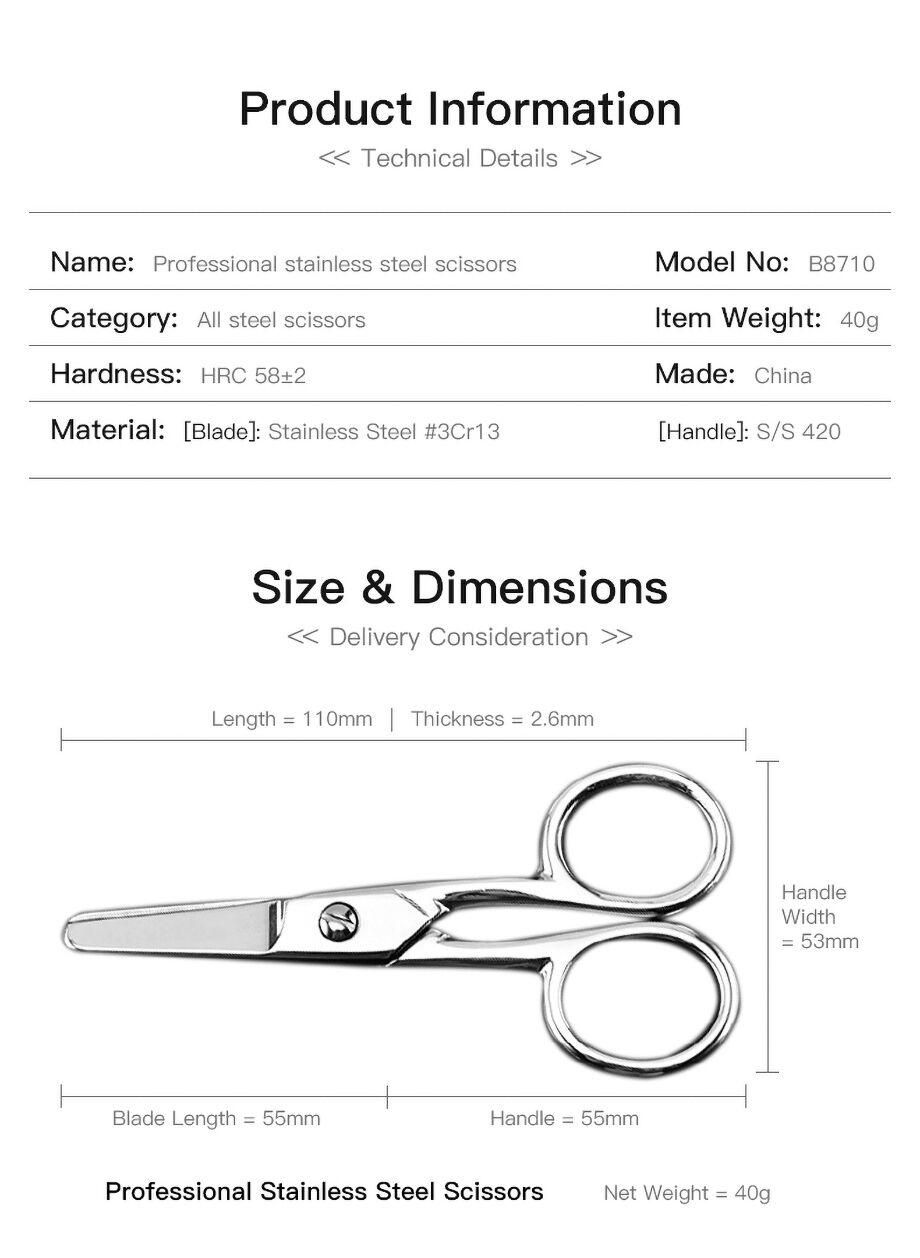 Buy China Wholesale High Quality Mini Stainless Steel Scissors ...