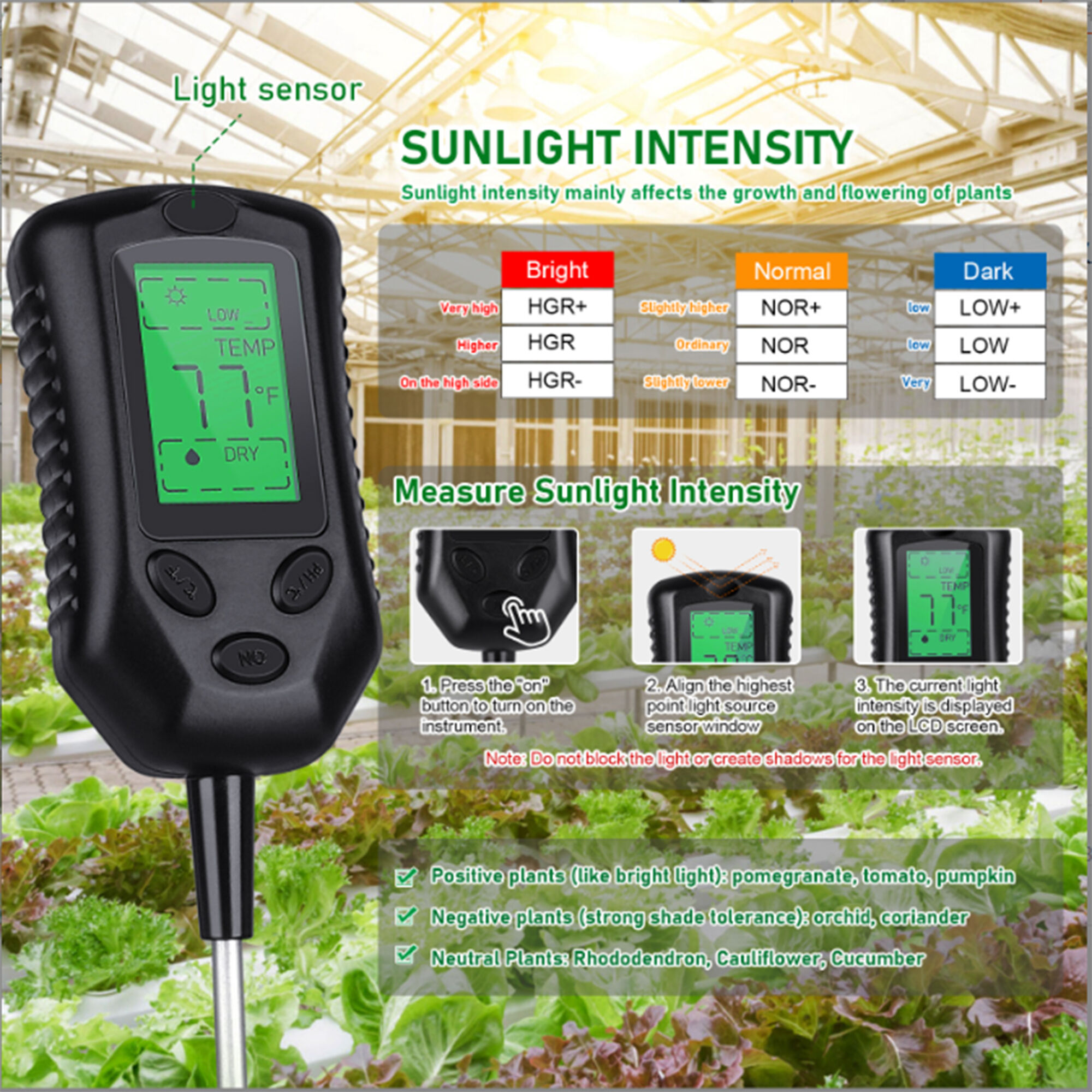 Factory Direct High Quality China Wholesale Amt321 4 In 1 Soil Ph Moisture Light Temperature ...