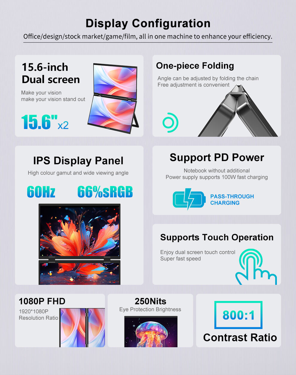 2024 New Zeuslap 15 Inch 1080p Dual Lcd Monitors Usb C And Hd Port ...