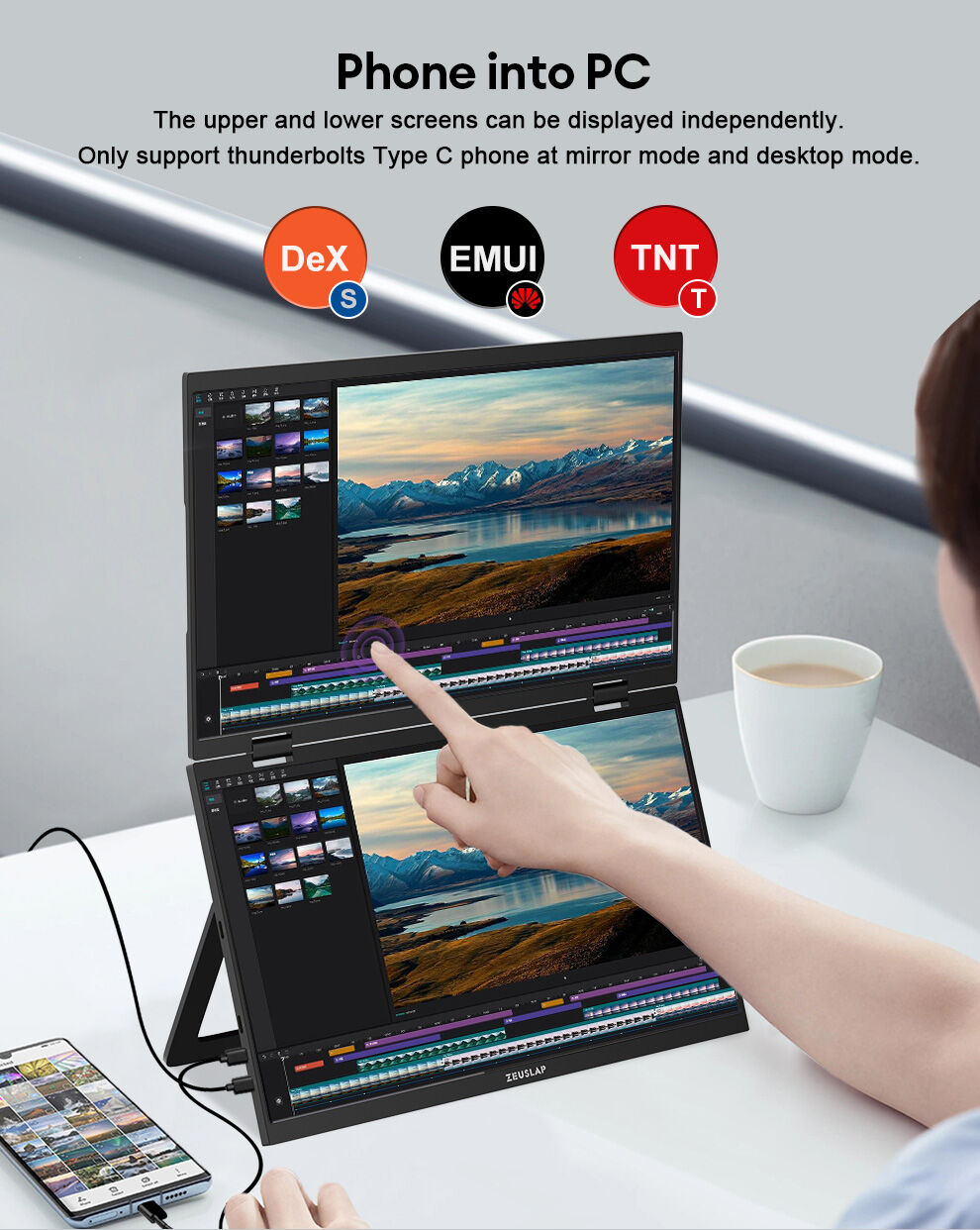 2024 New Zeuslap 15 Inch 1080p Dual Lcd Monitors Usb C And Hd Port ...