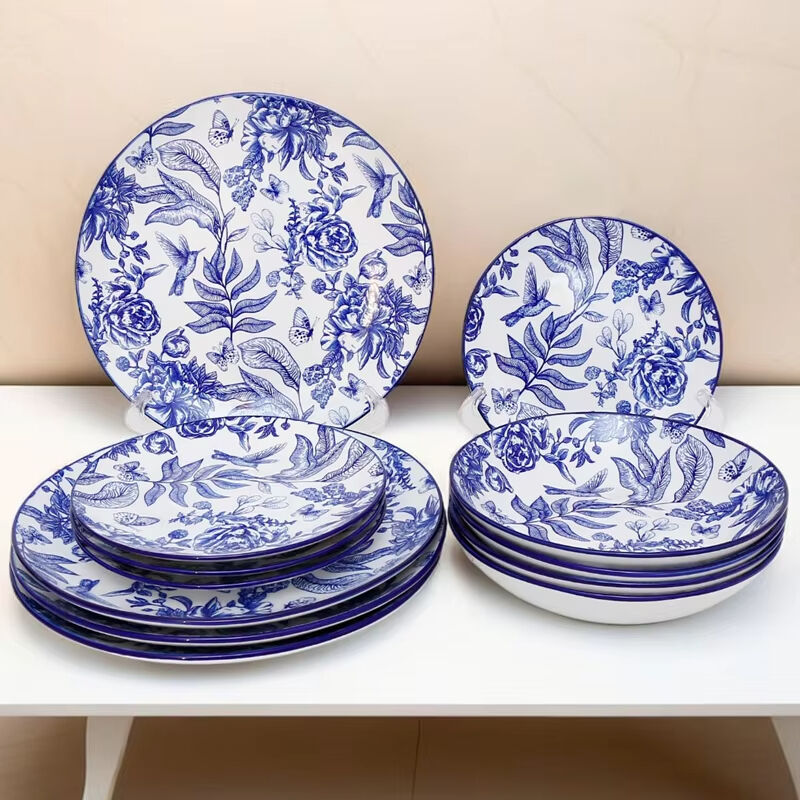 Buy China Wholesale 18 Pcs Porcelain Tableware Printing Design Ceramic ...