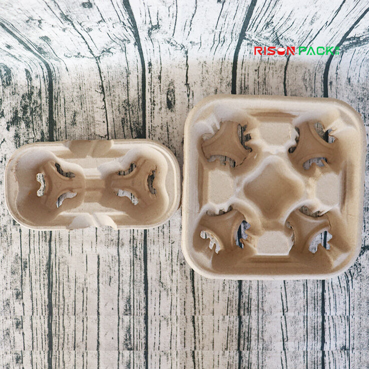 2 Pack 4 Pack Disposable Cardboard Coffee Cup Holder Cardboard Drink ...