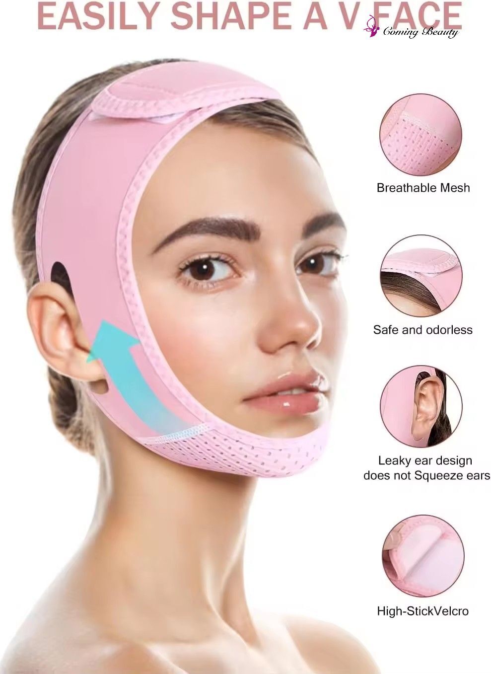 Anti Aging Bandage Reusable V Line Facial Slimming Double Chin Reduce ...