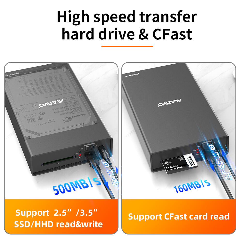 Maiwo K3527cfast Type C Aluminum Enclosure For 2.5"/3.5" Sata Hdd/ssd 2 ...