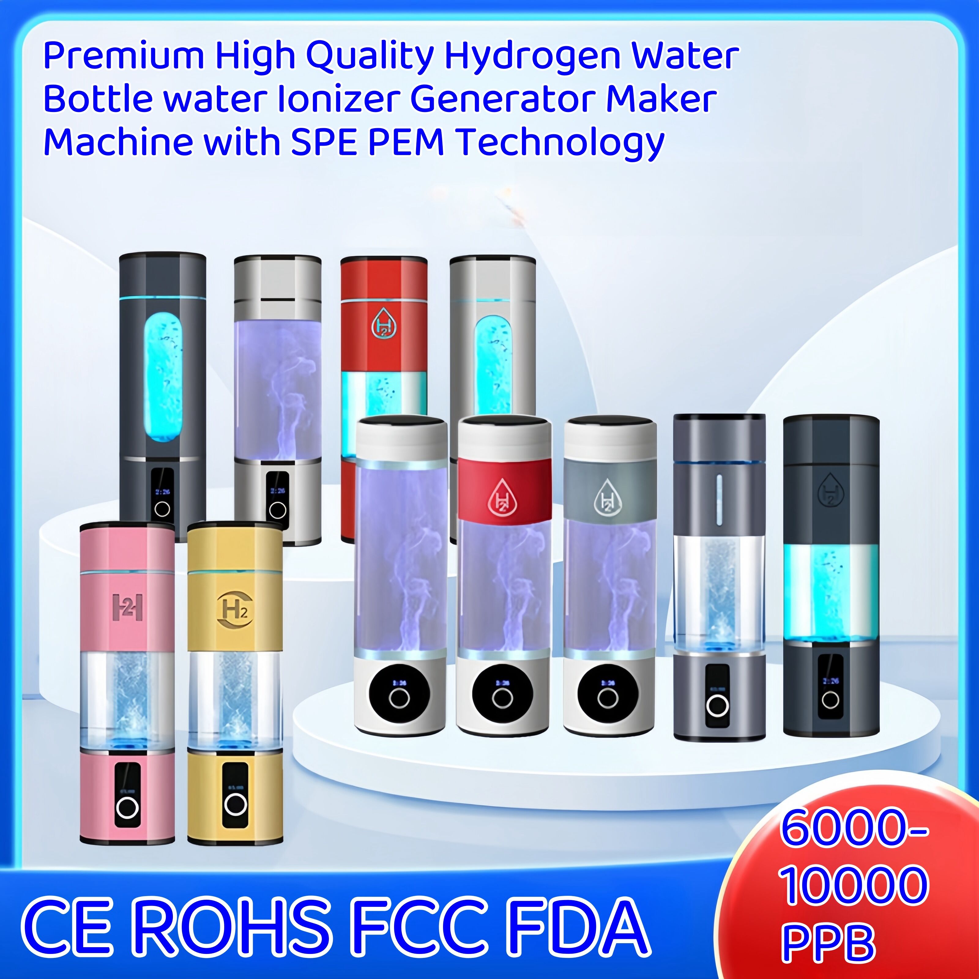 Usb Rechargeable Glass Electrolysis Inhaler Generator Ionizer Hydrogen ...