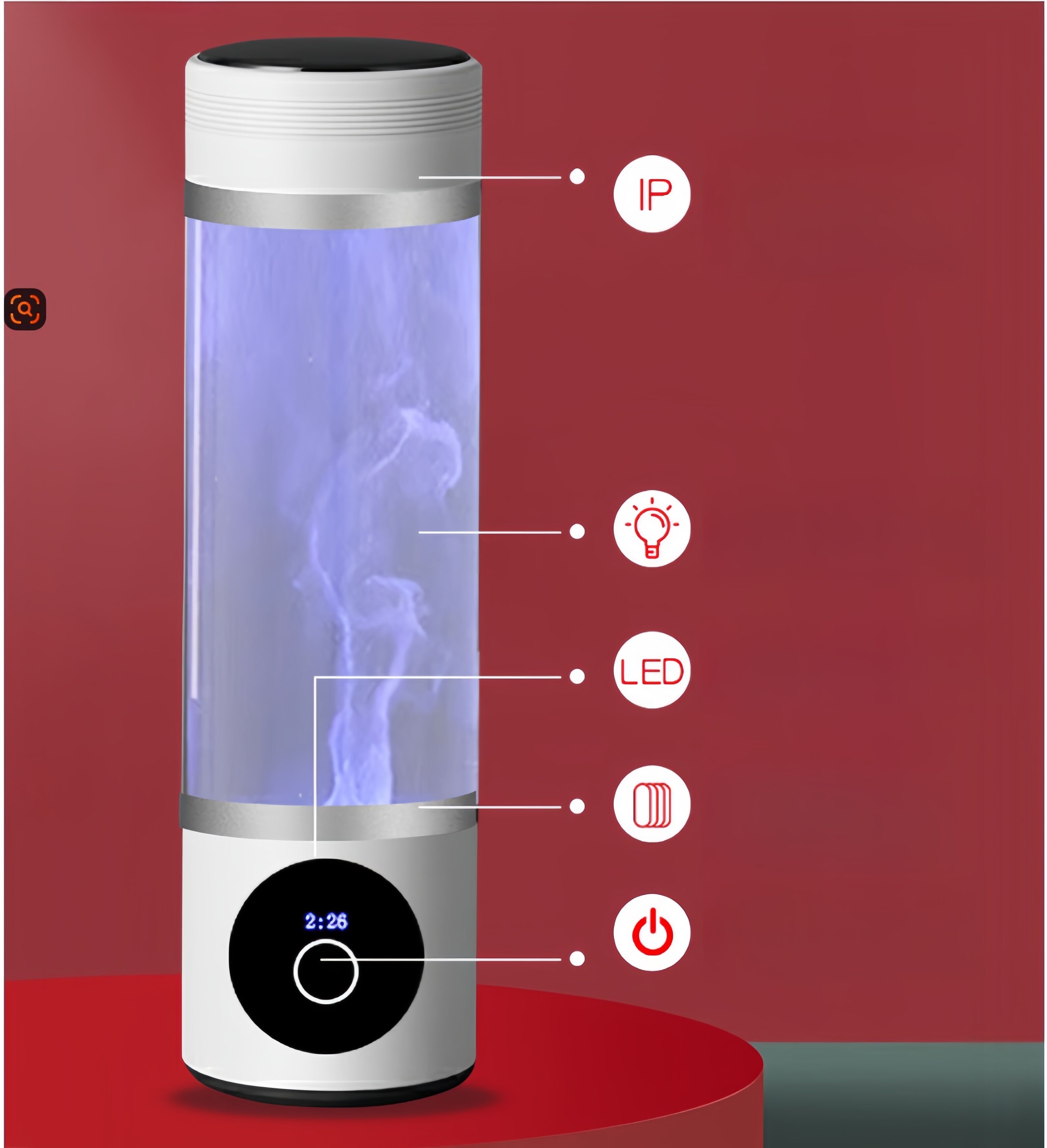 Portable Hydrogen-rich Water Cup H2 Rich Spe Pem Water Ionizer Bottle ...