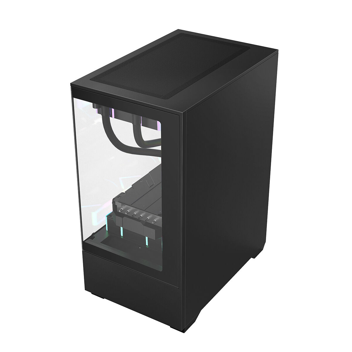 Ruix Venus Small Cute Clear Pc Case Display Micro Atx Black And White ...