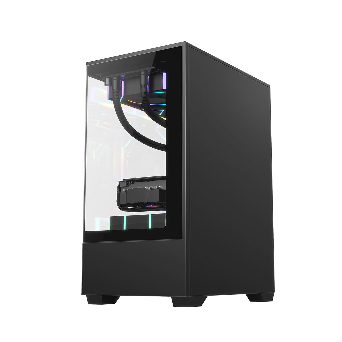 Ruix Venus Small Cute Clear Pc Case Display Micro Atx Black And White ...