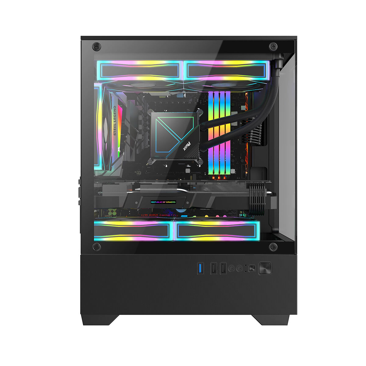 Ruix Venus Small Cute Clear Pc Case Display Micro Atx Black And White ...