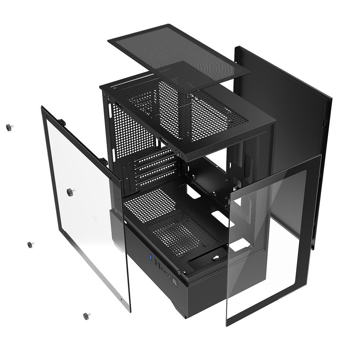 Ruix Venus Small Cute Clear Pc Case Display Micro Atx Black And White ...