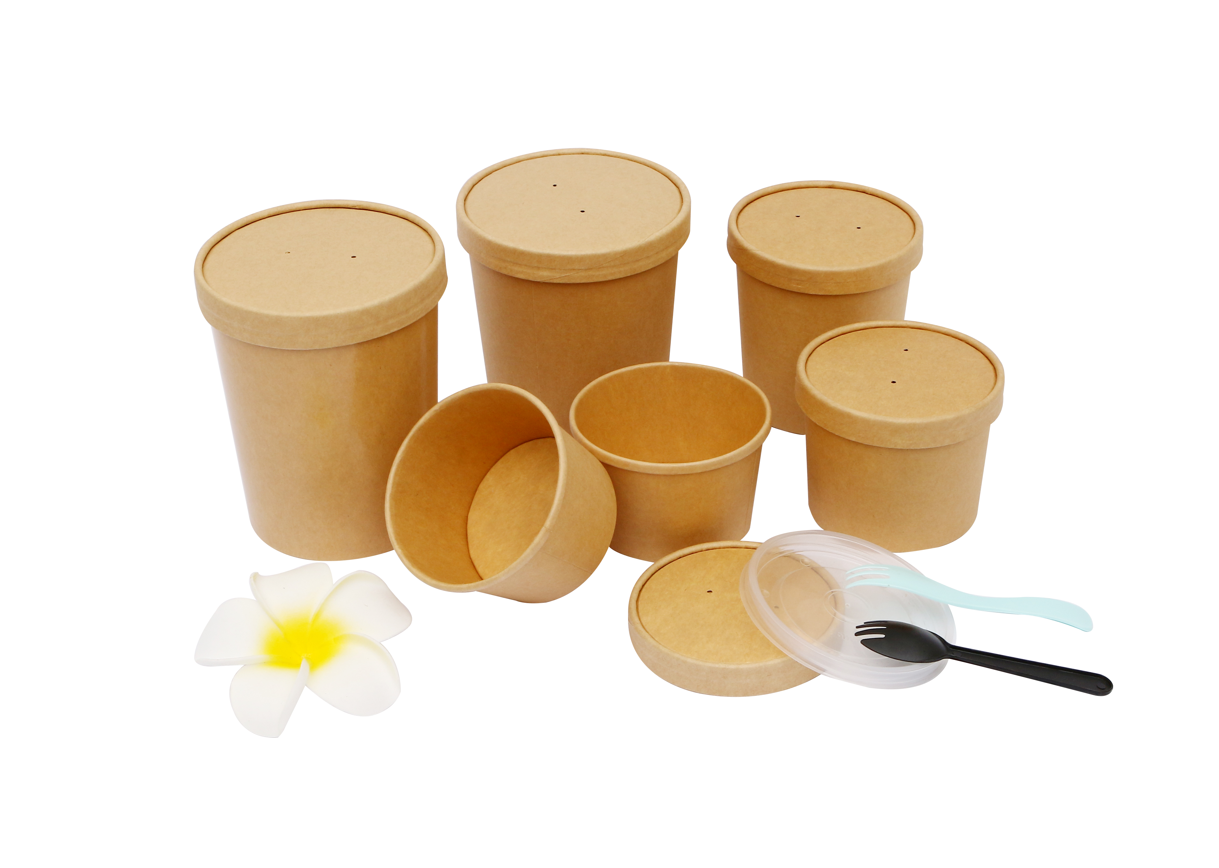 26oz Paper Cup Food Snack Packaging Paper Soup Cups With Lids Take Away ...