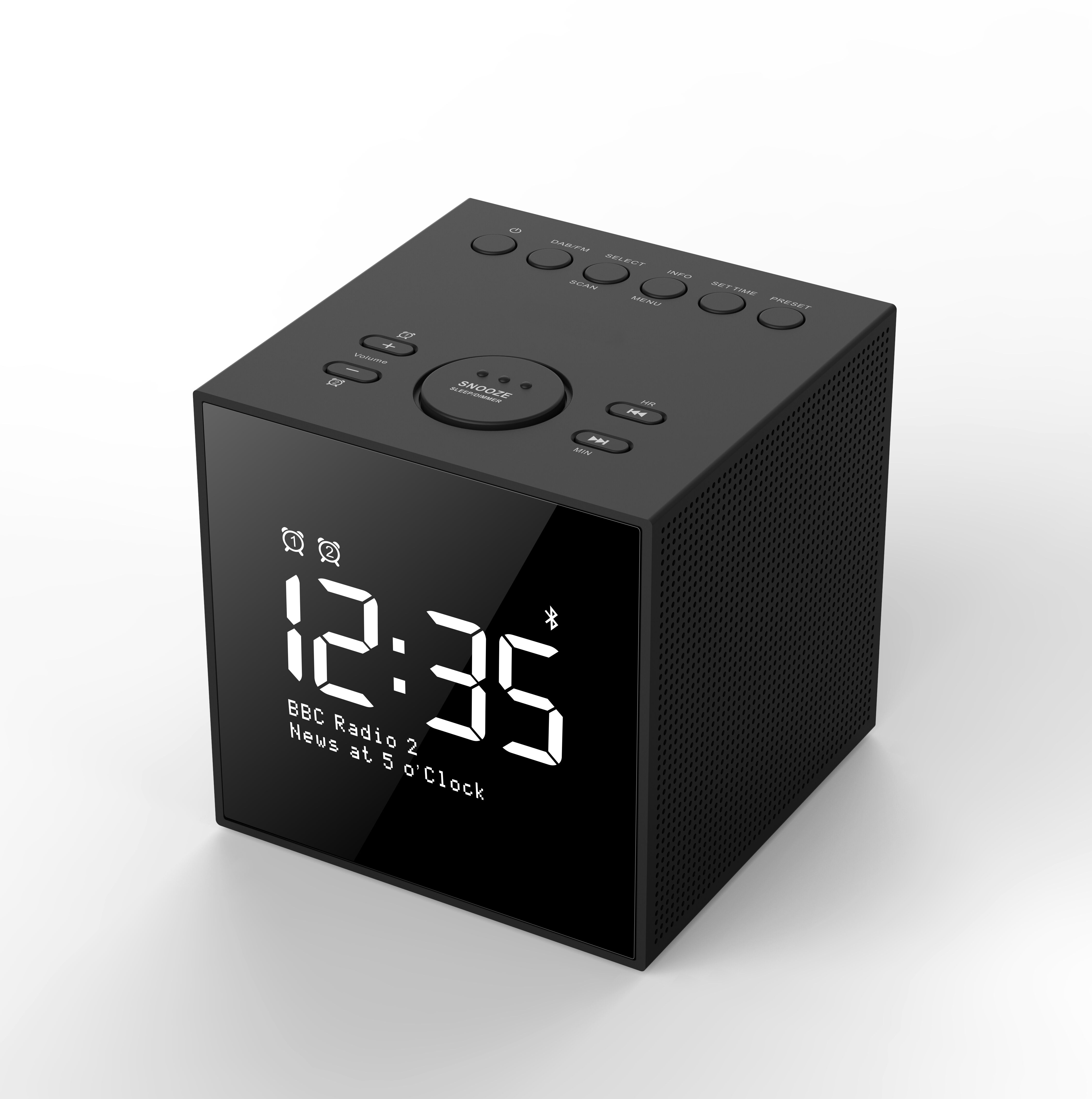 Dab+/dab Fm Clock Radio With Factory Price , Dual Alarm , Black Color ...