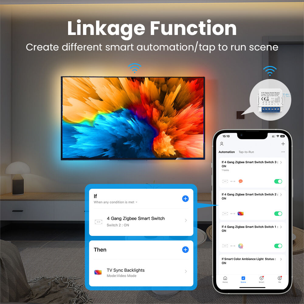 Avatto 1/2/3/4 Gang Tuya Wifi Zigbee Smart Light Wireless Remote Control Breakers Switch Module ...
