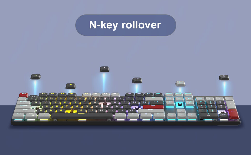Magegee Moon104 Tri-mode Mechanical Keyboard Rgb Light Sky Grey Color ...