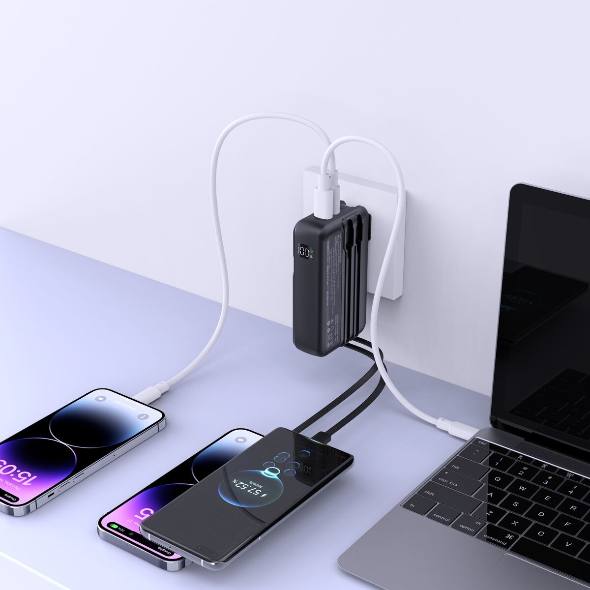 20000mah Power Bank Pd Fast Charge Built-in Wall Charger And Built-in ...