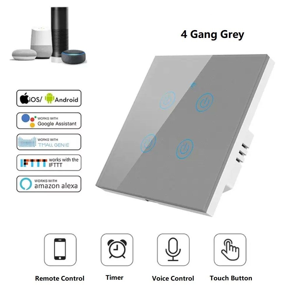 Oem Tuya Smart Wifi+rf Touch Screen Wall Switches For Lighting, 1,2,34 ...