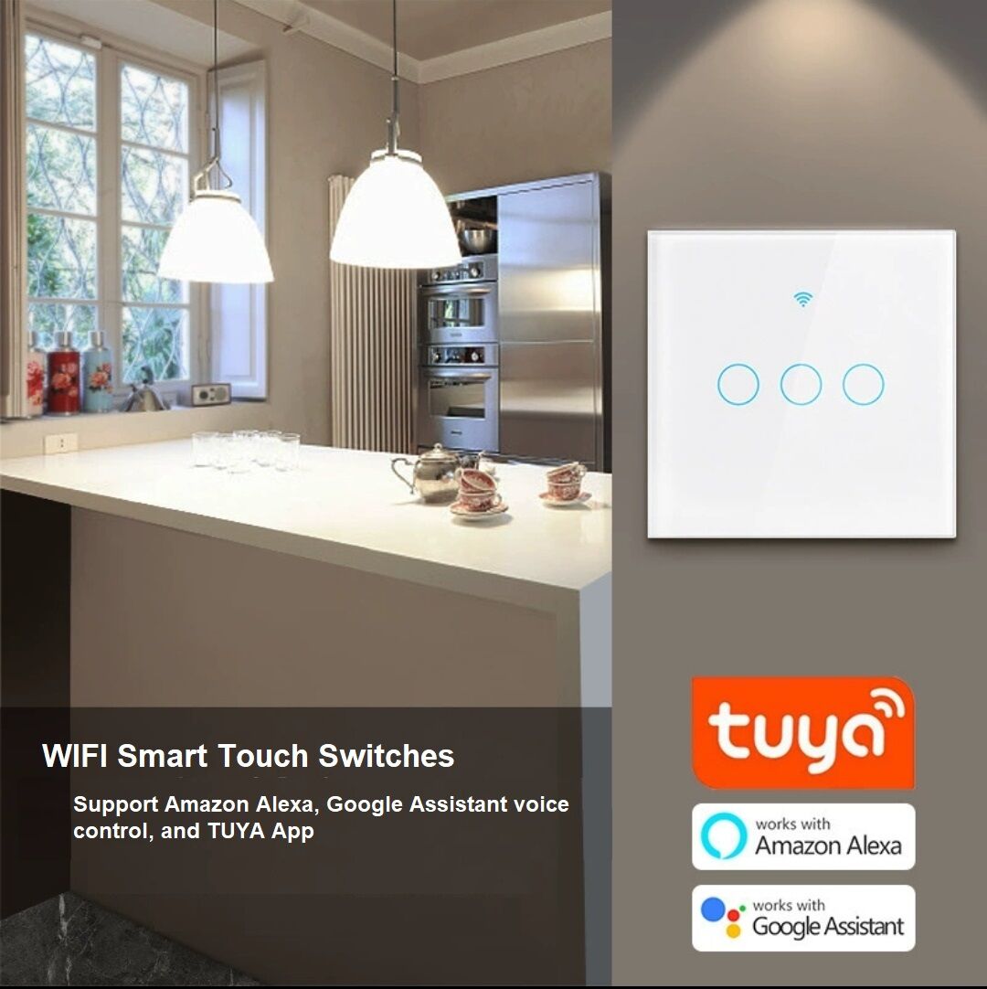 Odm Tuya Smart Wifi+rf Touch Screen Wall Switches For Smart Lamp, 1,2 ...