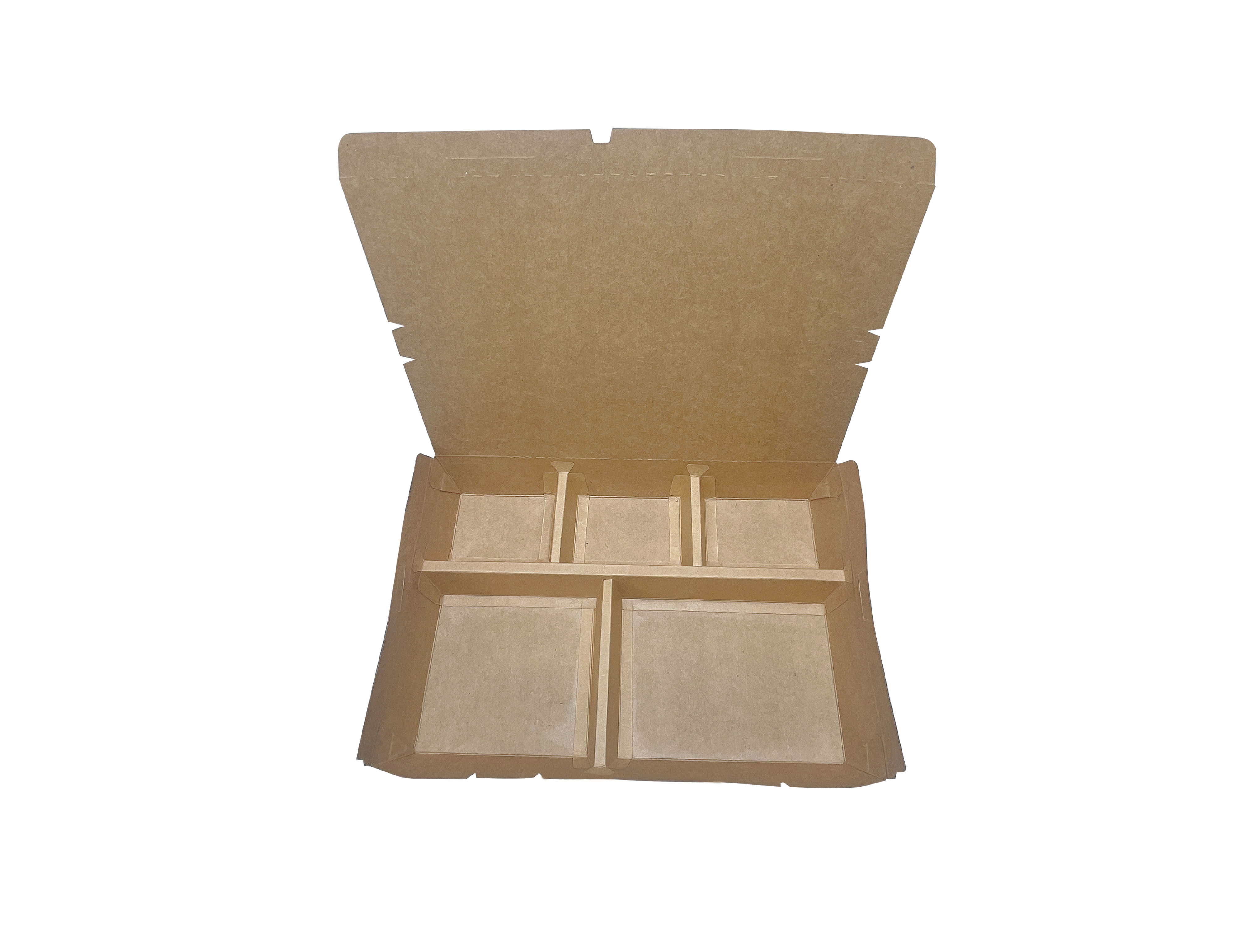 Five Compartments Food Box Natural Kraft Meal Box For Lunch Salad ...