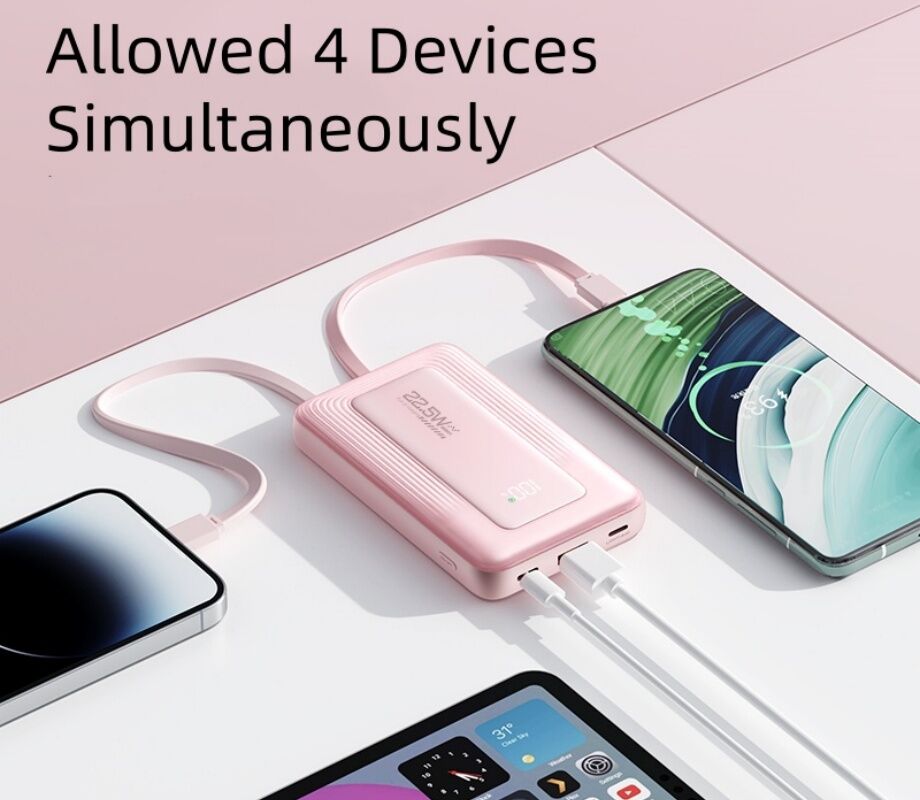 Four-cables 10000/20000 Mah 22.5w Pd Fast Charging Power Bank With Usb ...