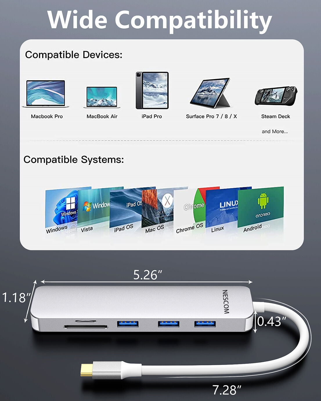 Aluminum Shell Usb C Hub .usb C Hub To 6 In 1 Usb C Hub With Hdmi For ...