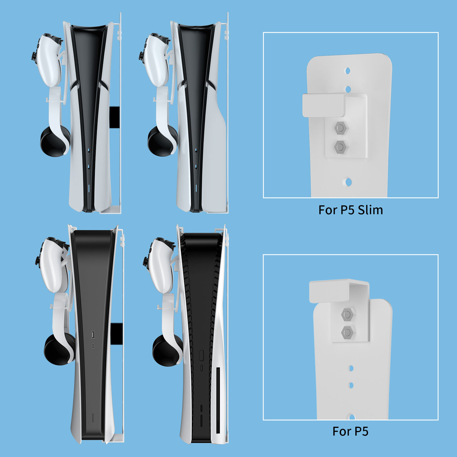 Wall Mount Kit For Playstation 5 Disc And Digital Edition Shelf Wall ...