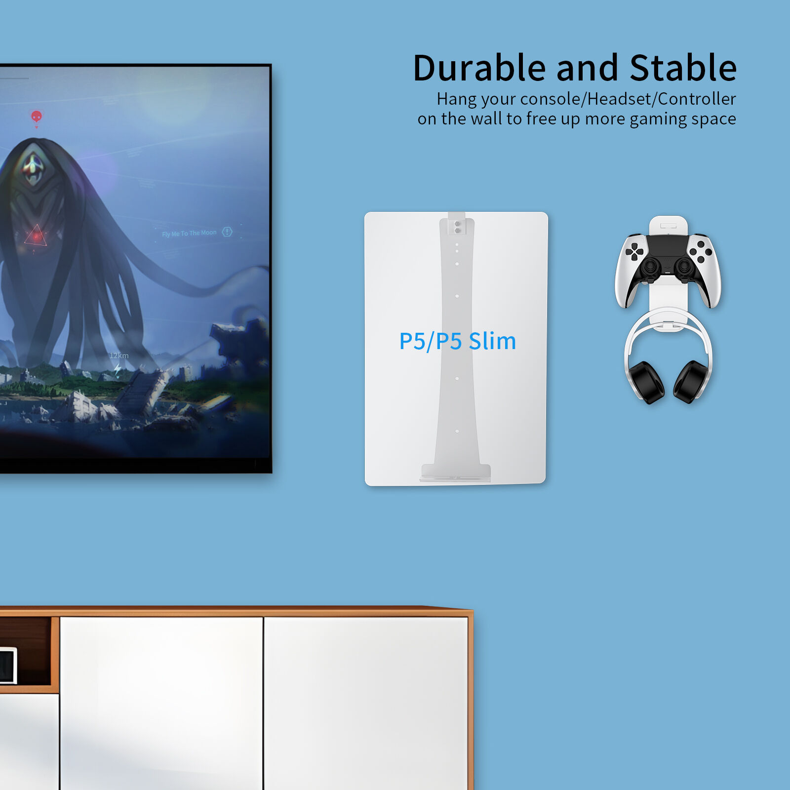 Wall Mount Kit For Playstation 5 Disc And Digital Edition Shelf Wall ...