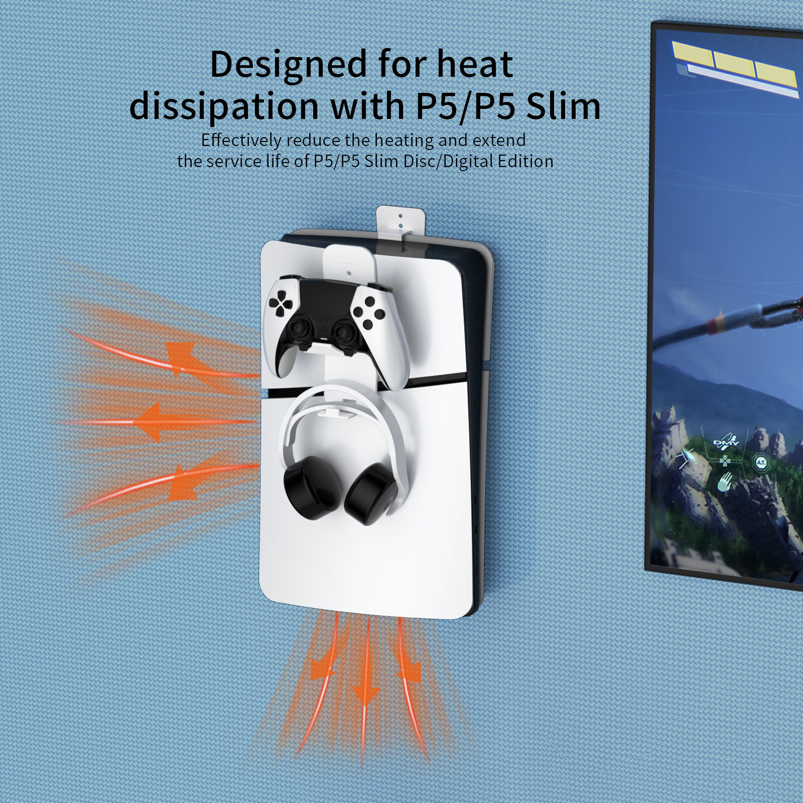 Wall Mount Kit For Playstation 5 Disc And Digital Edition Shelf Wall ...