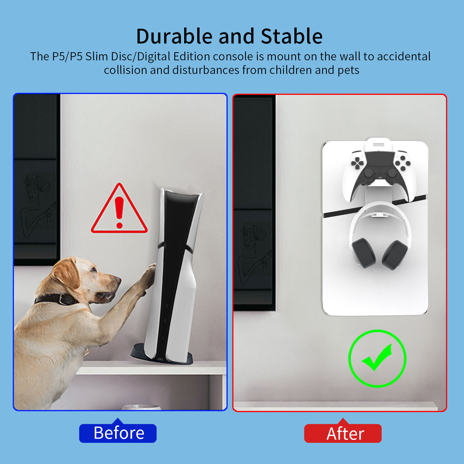 Wall Mount Kit For Playstation 5 Disc And Digital Edition Shelf Wall ...