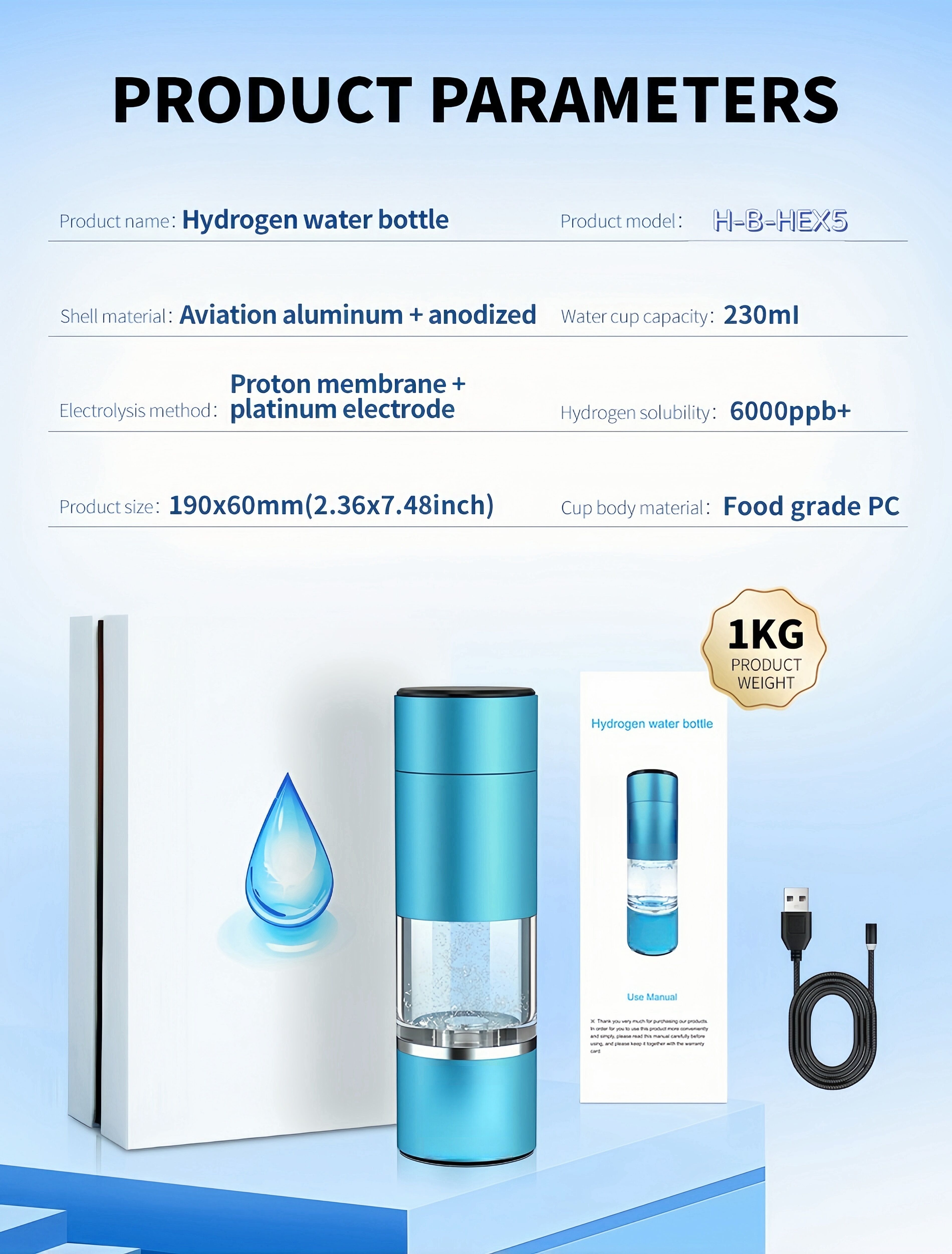 Bulk Buy China Wholesale H2 Rich Cup Portable Hydrogen Rich Water ...