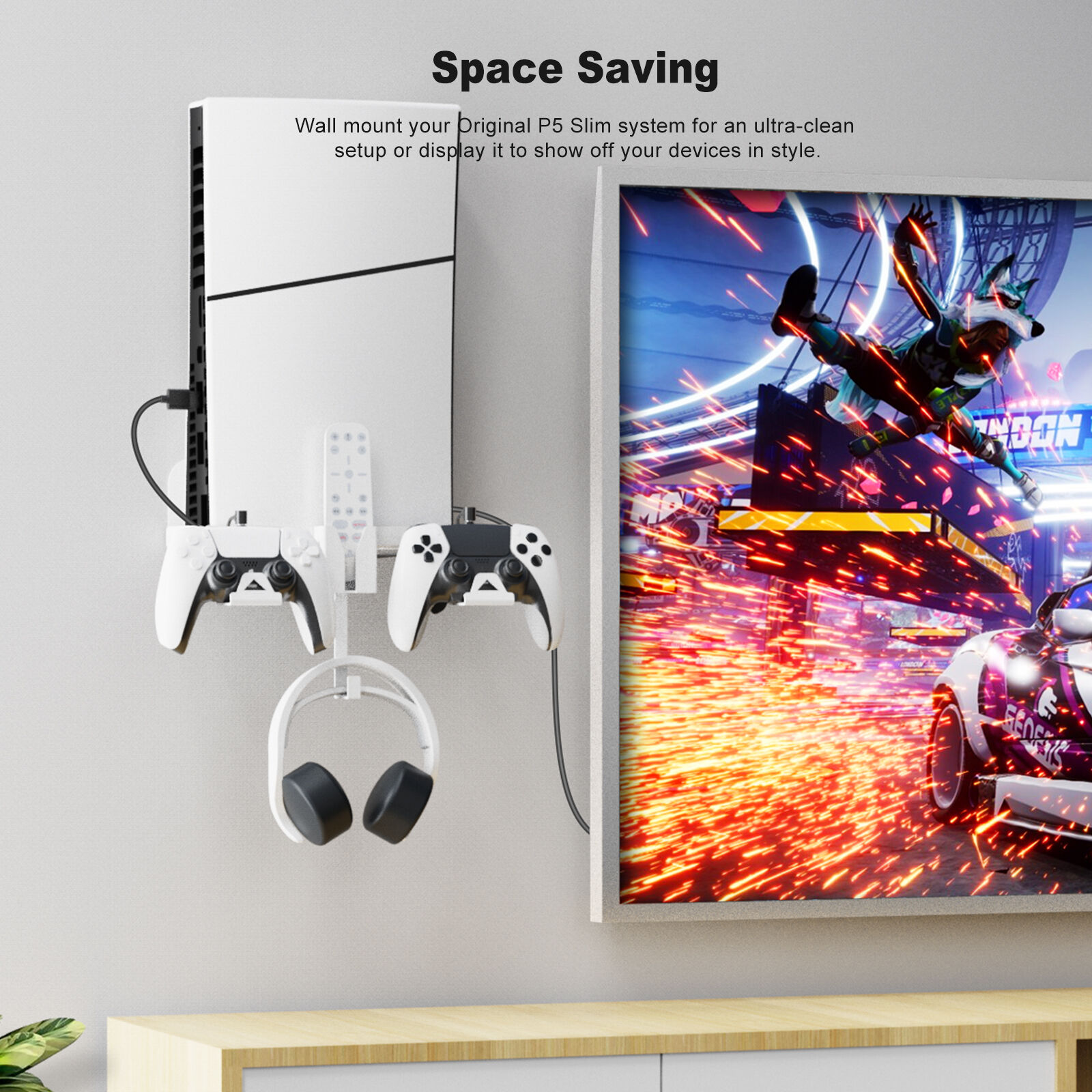 Wall Mount For Ps5 Slim -steel Mount Wall Holder Bracket For Ps5 Slim ...