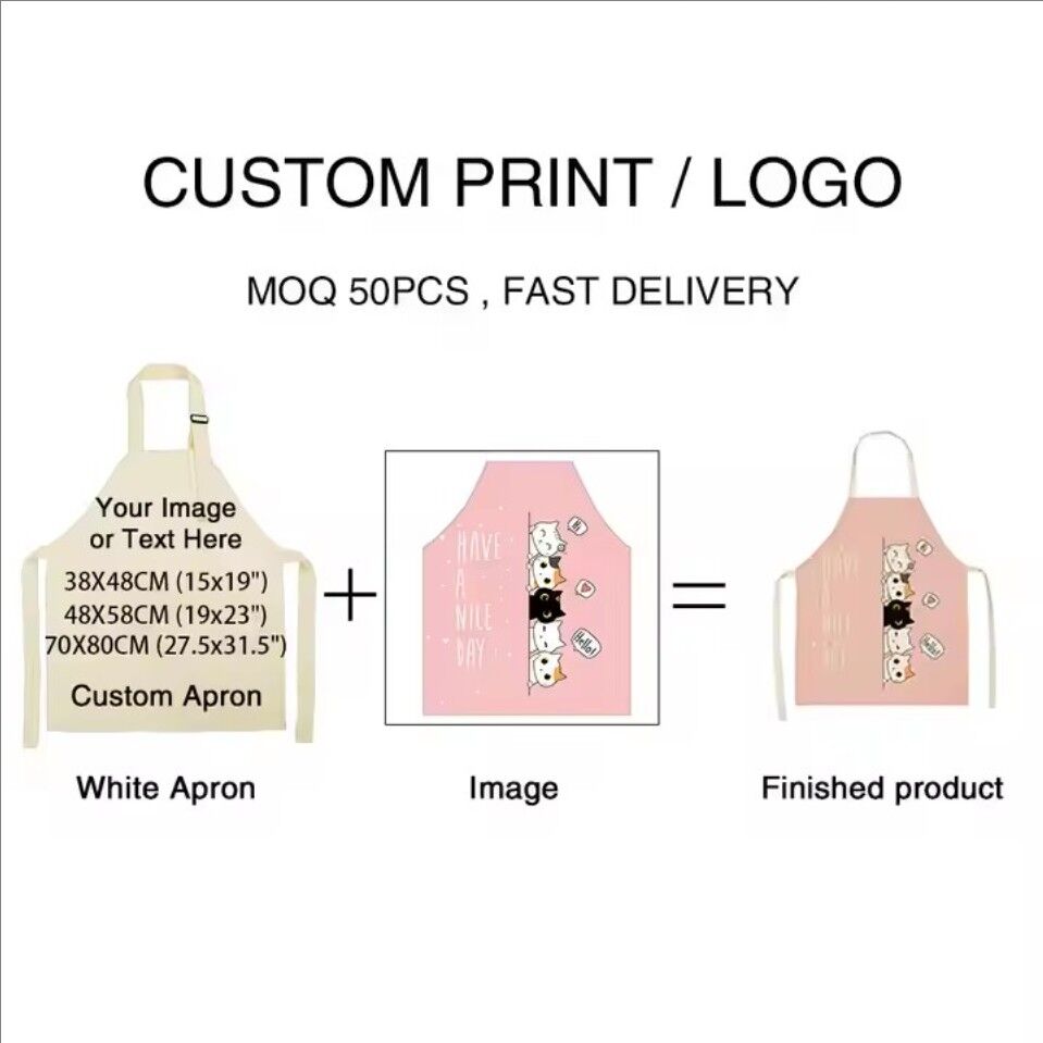 Oem Kitchen Cotton Linen Apron Custom Cute Cartoon Tpattern Printed ...