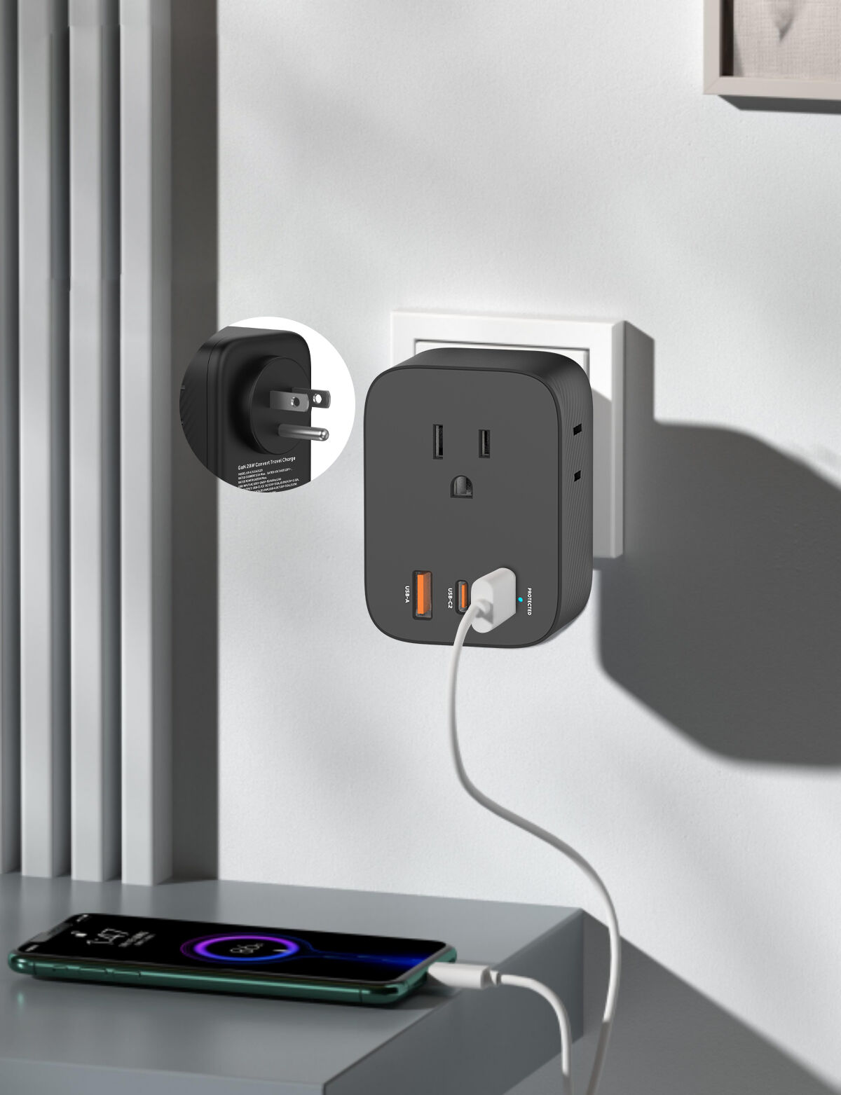 Buy China Wholesale Xiangrun Us To Uk Travel Adapter, 20w Gan Charger ...