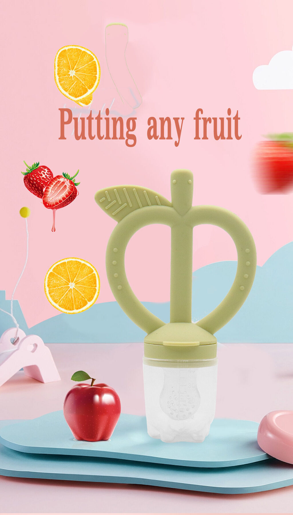 Baby Fruit Feeder Food Dispenser New Design 2023 Apple Peach Shape ...
