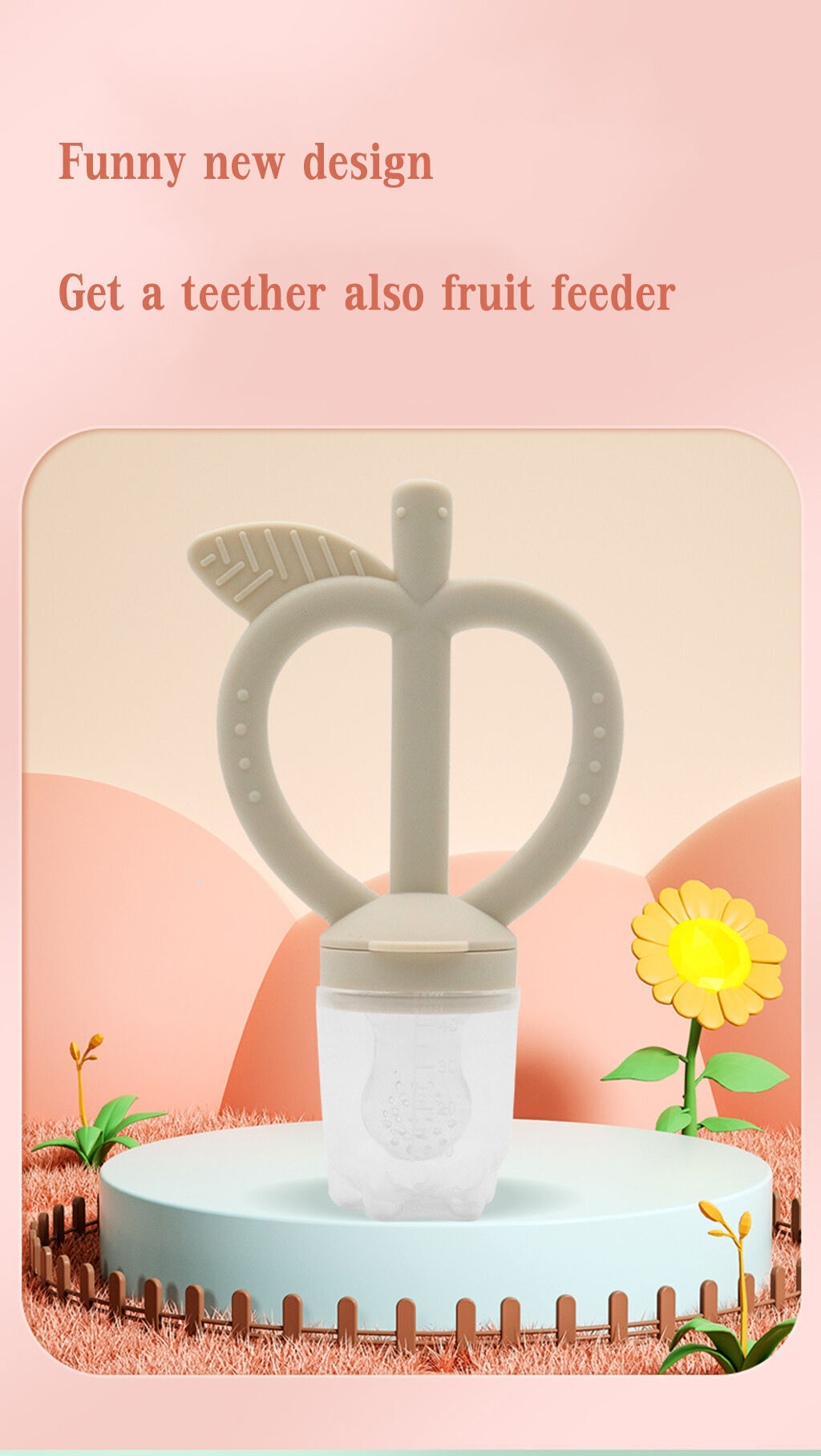 Baby Fruit Feeder Food Dispenser New Design 2023 Apple Peach Shape ...