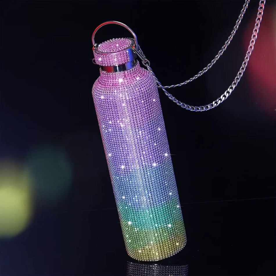 Diamond Water Bottle 17 Oz Bling Rhinestone Stainless Steel Bottles ...