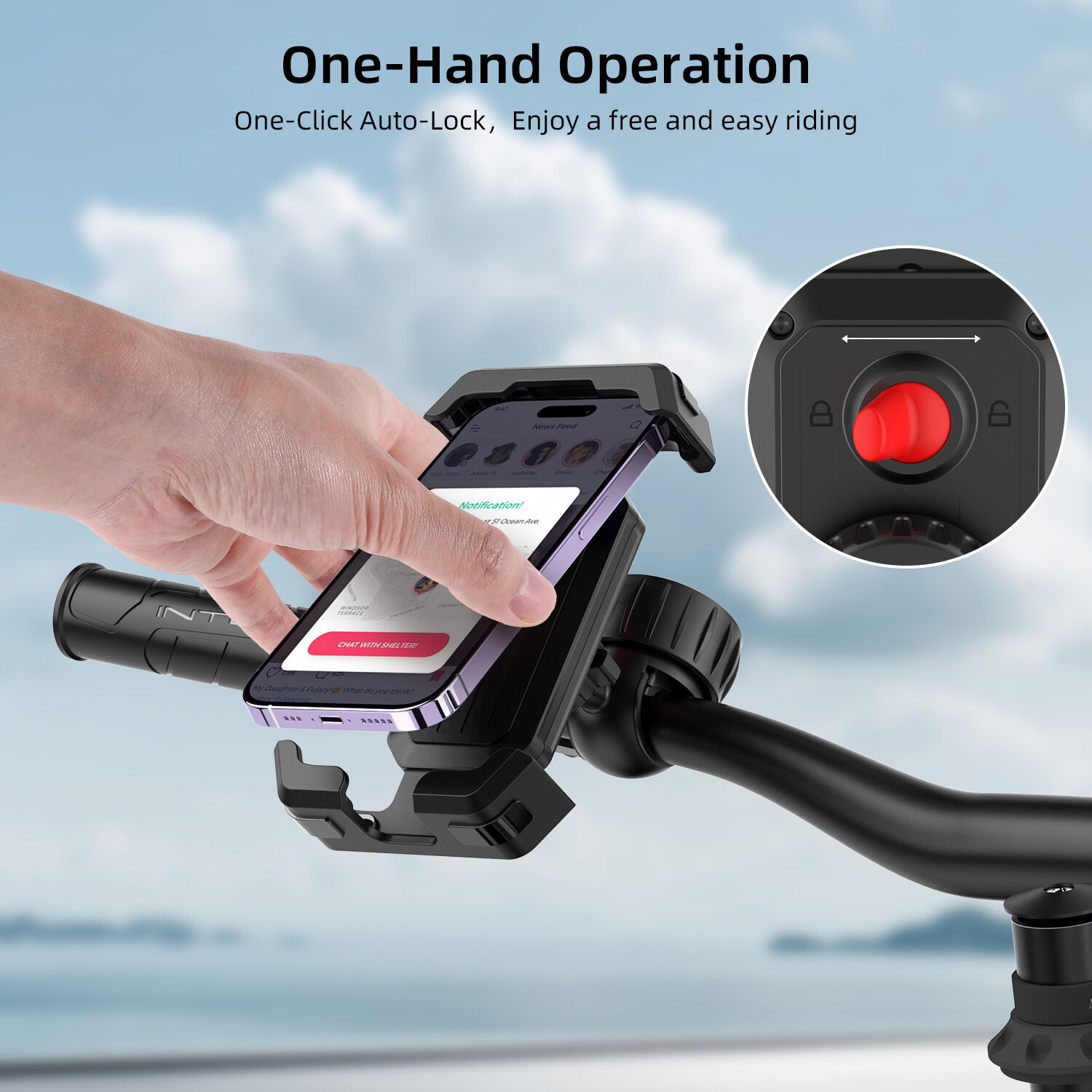 High-quality Motorcycle Phone Holder Scooter Phone Mount For Phone 15 ...