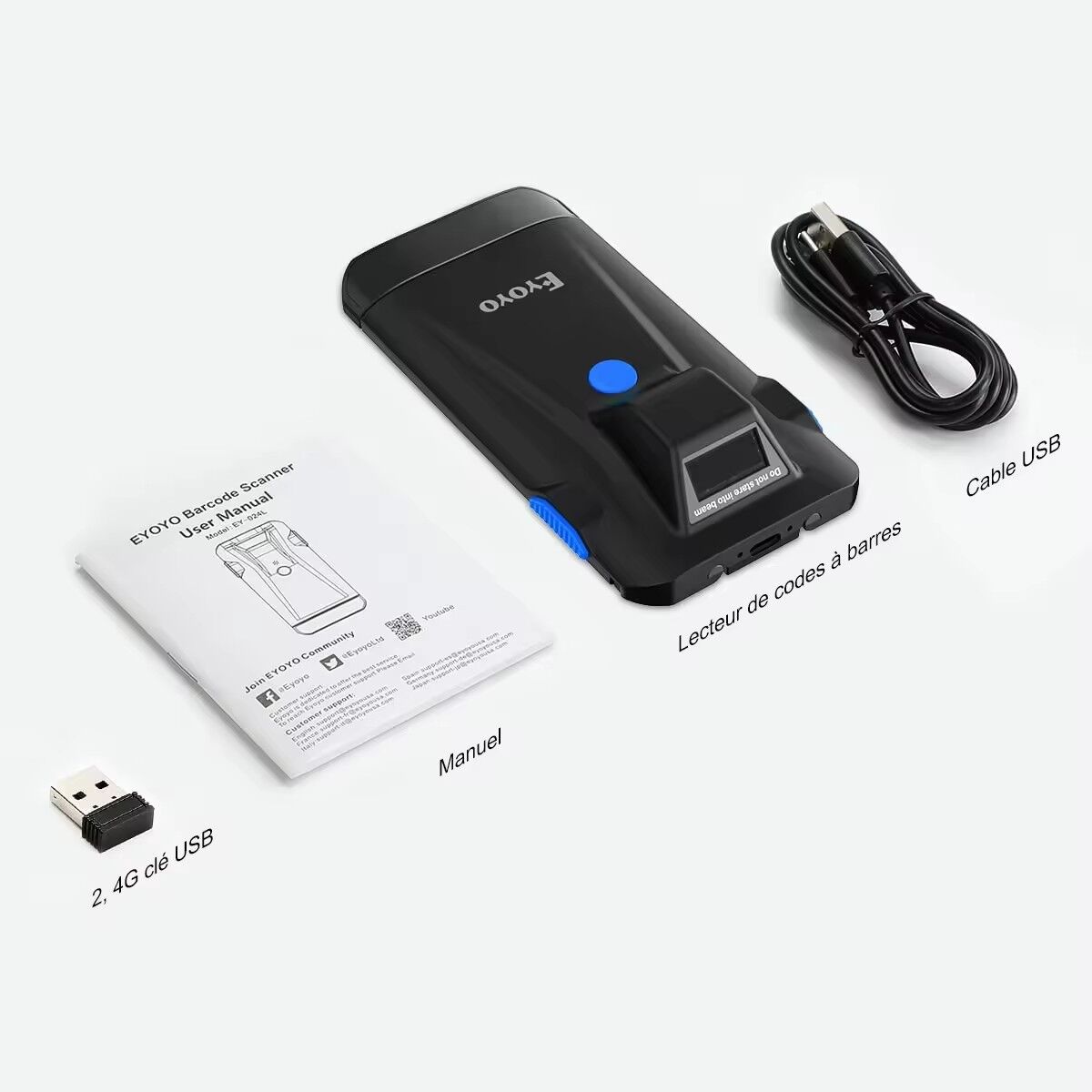 Eyoyo 2d Portable 3-in-1 Usb Wireless Bluetooth Bar Code Reader Phone ...