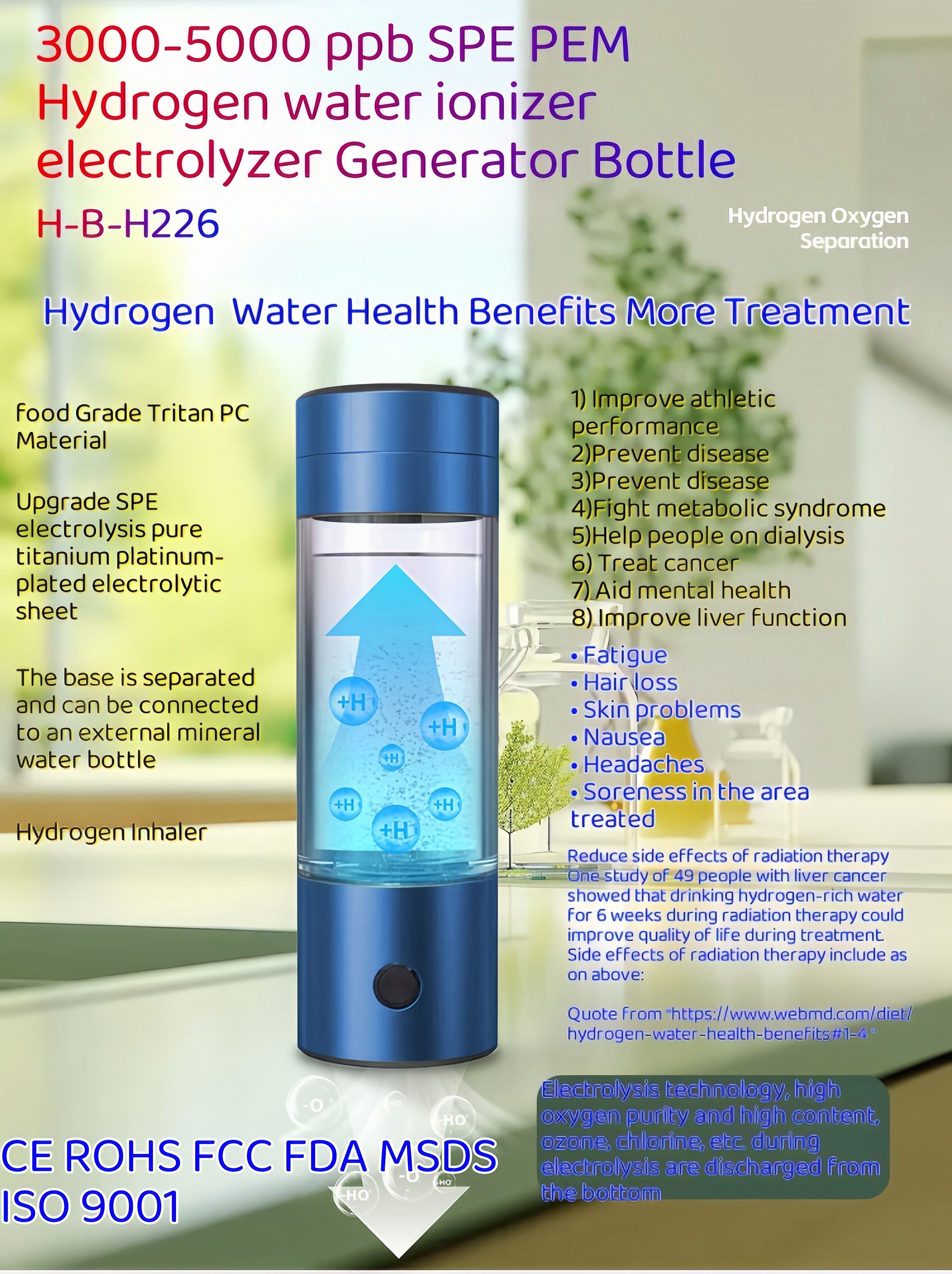 Buy China Wholesale 3000-5000 Ppb New Portable Spe Pem Hydrogen Water ...