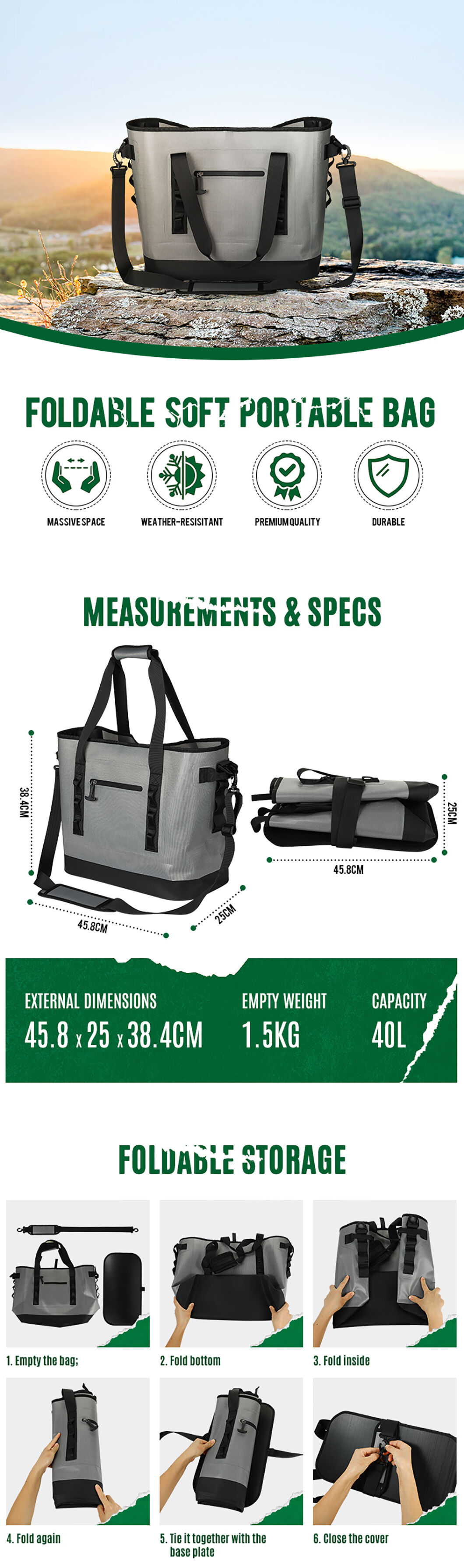 Buy China Wholesale Large Insulated Foldable Cooler Bag With Thermal ...