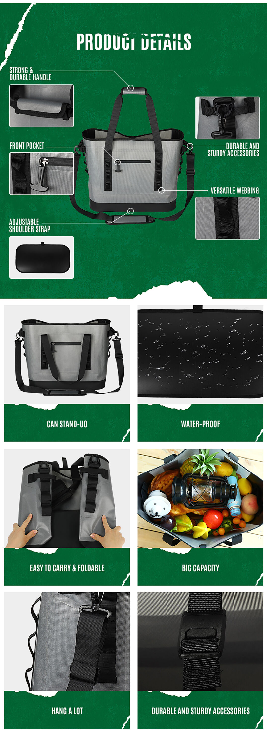 Buy China Wholesale Large Insulated Foldable Cooler Bag With Thermal ...