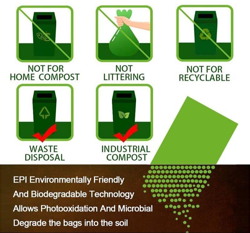 Factory Price Trash Bags Compost Biodegradable Garbage Bag Waste Bin Pla Pbat Starch Green ...