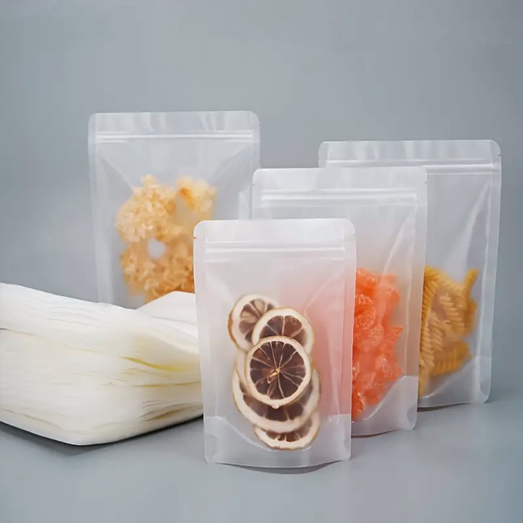 Custom Food Clear Frosted Ziplock Pouches Plastic Zipper Packaging 3 ...