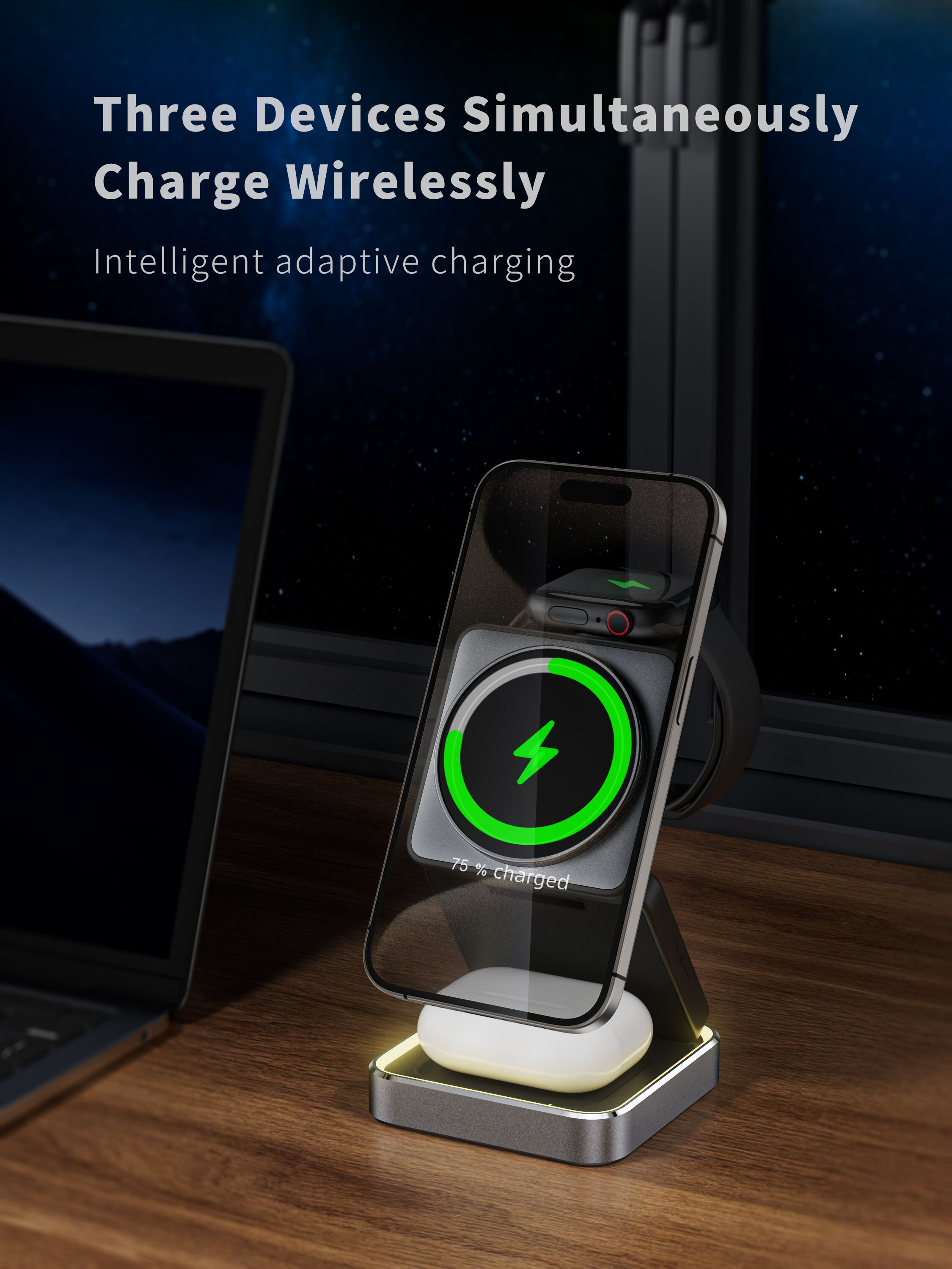 Buy China Wholesale Fold 15w Fast Certified Wireless Charging Stand ...