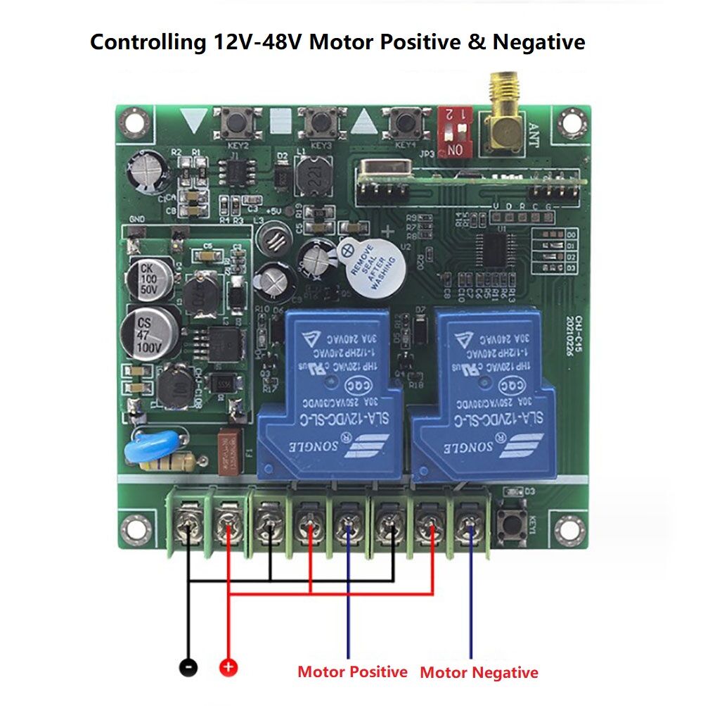 Dc12v-48v 2ch Wireless Remote Control Receiver Module For Gate Garage ...
