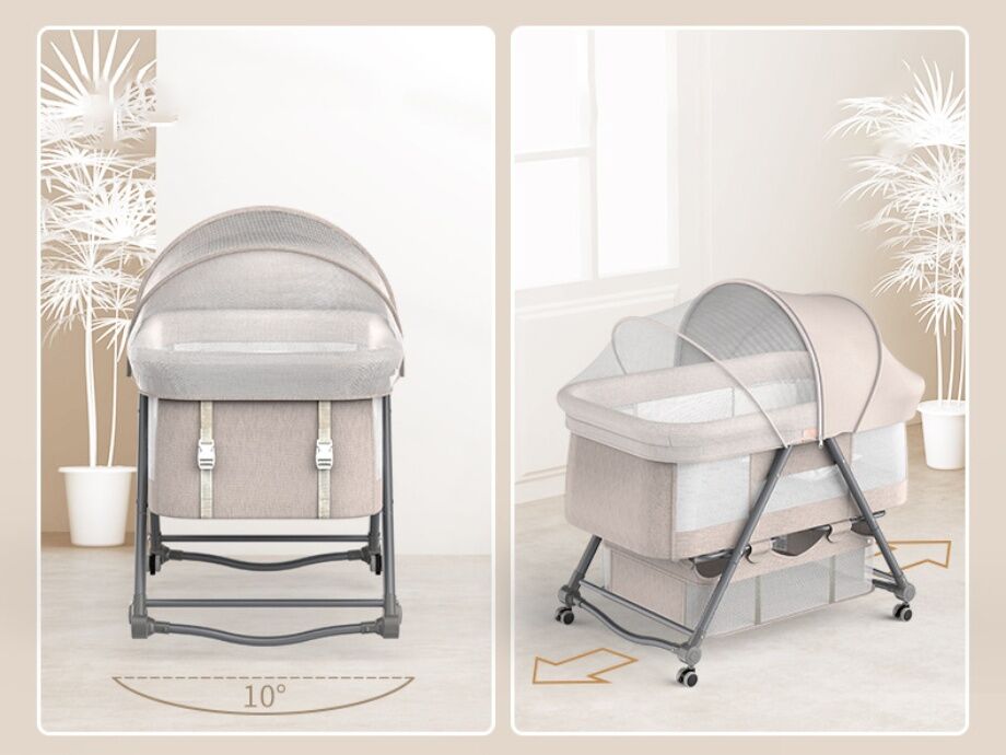 Movable Crib Collapsible Height Adjustable Splice Queen Crib Bed $32.6 ...